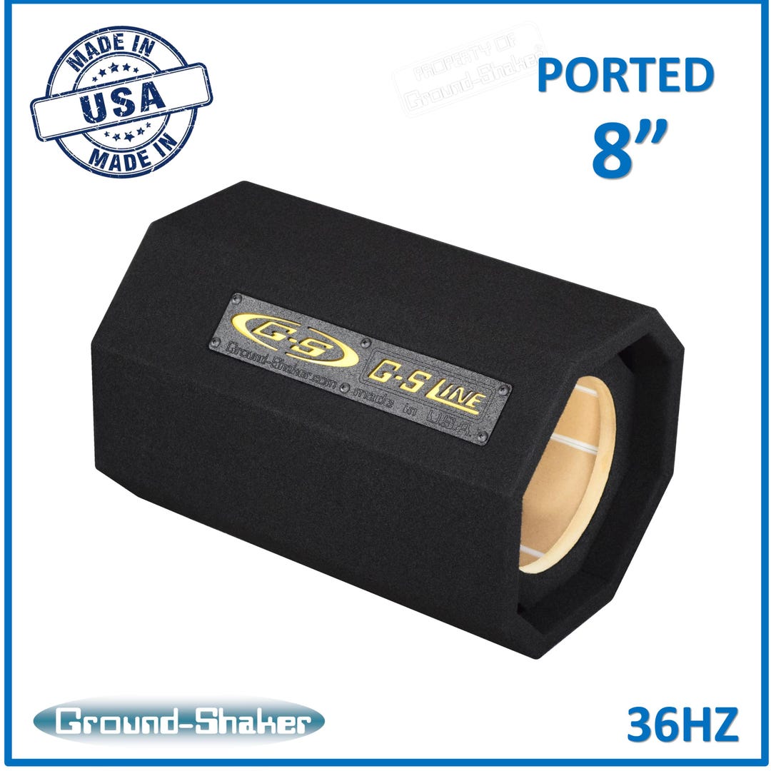 8" Bass Tube YELLOW Sub Box Subwoofer Enclosure Ported / Vented Speaker ...