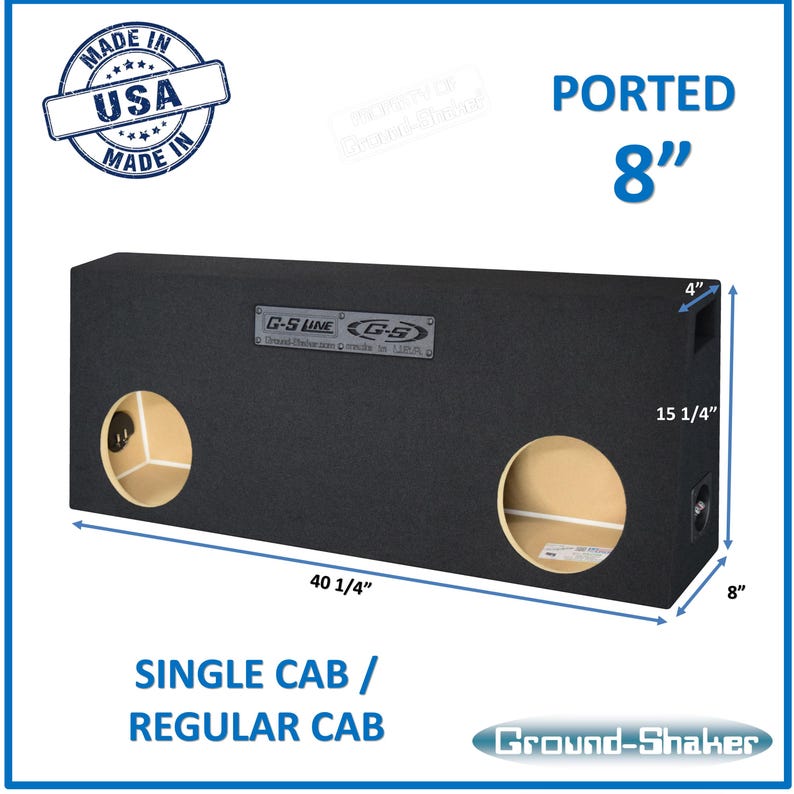 Regular Cab / Single Cab 8" Dual Ported Vented Sub Box Subwoofer ...