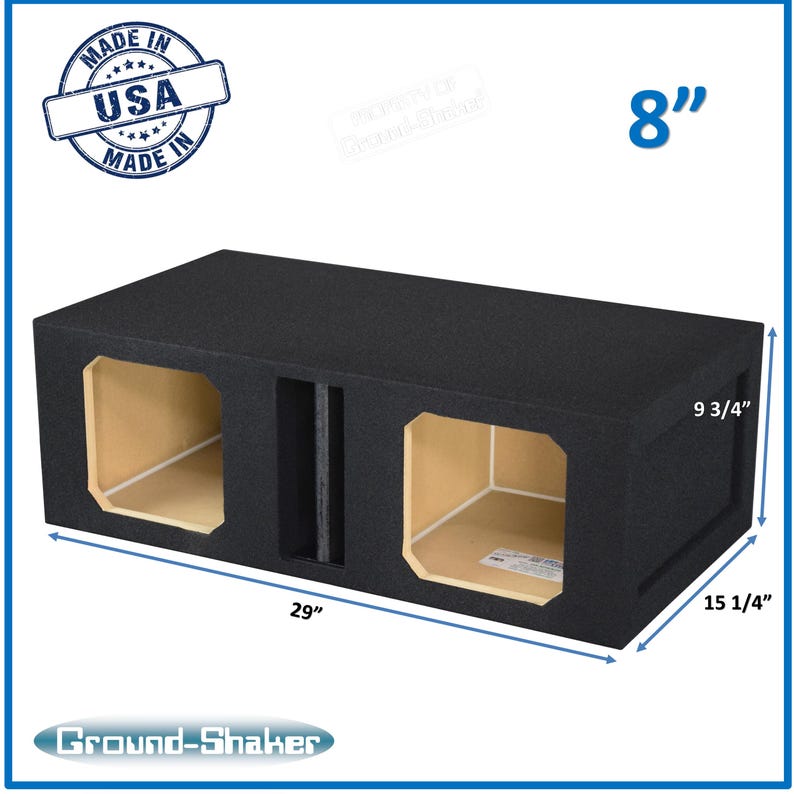 8 Dual Center Ported Vented Sub Box Subwoofer Enclosure Ground Shaker ...