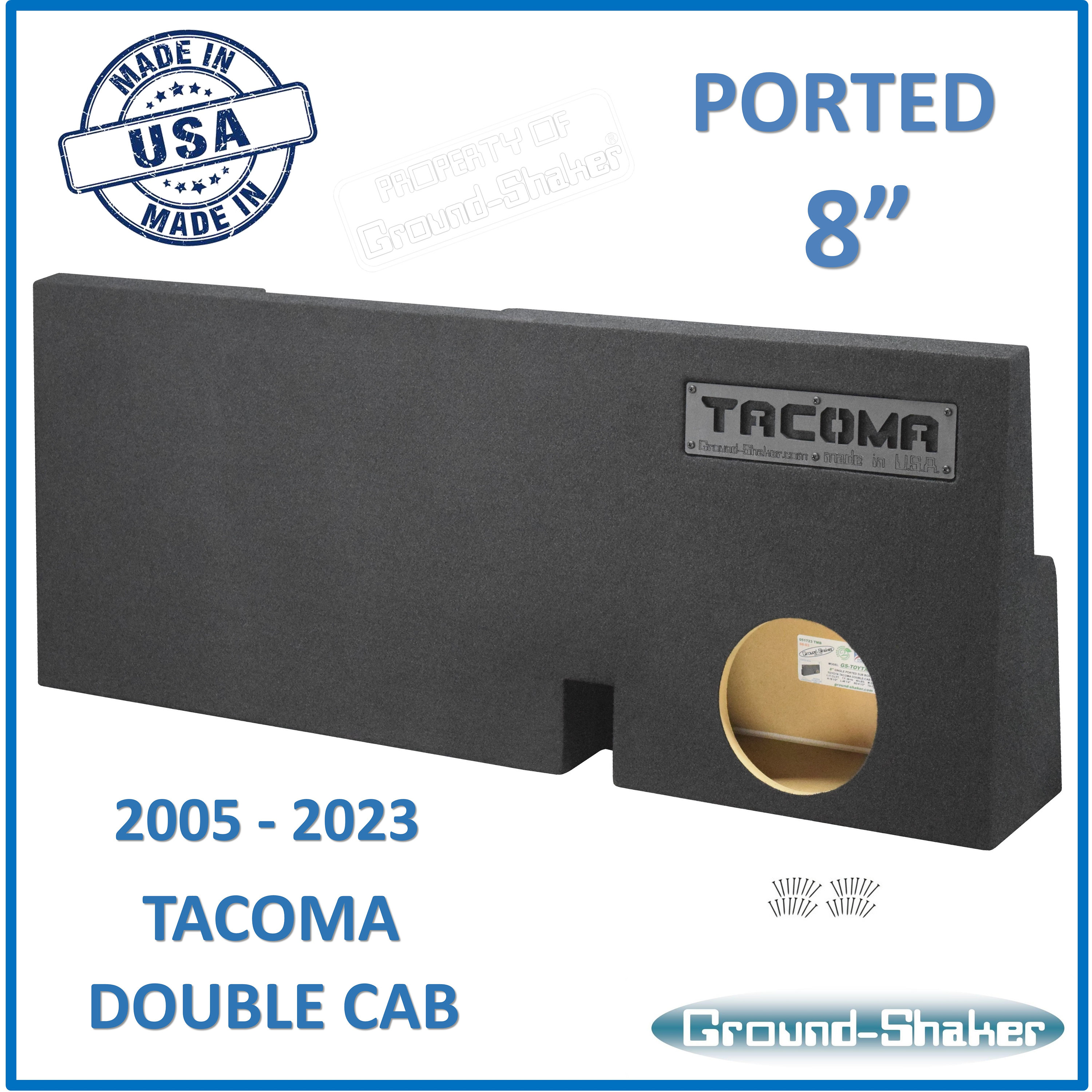 8" Sub Box Toyota Tacoma Double-cab 2005 - 2023 8" Single Ported Sub ...