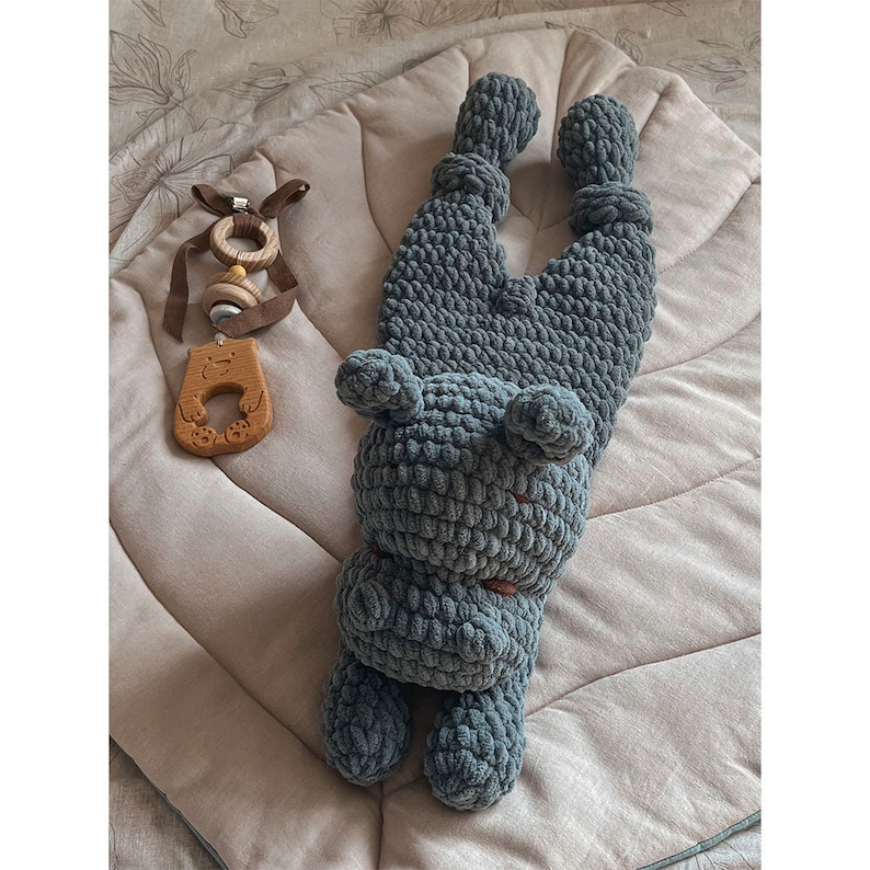 Crochet Hippo Toy, Soft Snuggler Stuffed Hippo, Newborn Baby Hippo ...