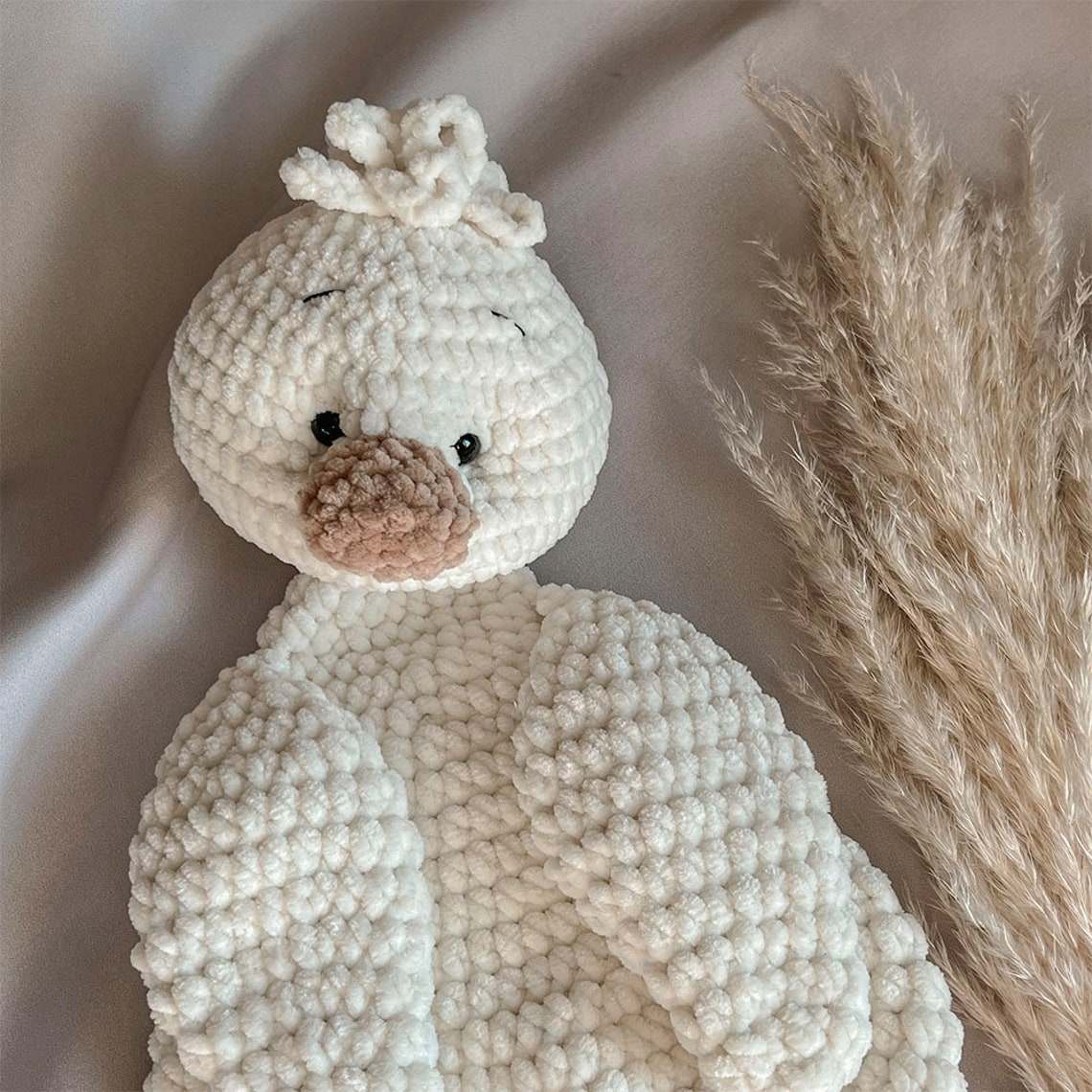 Crochet Goose Lovey, Soft Snuggler Toy, Stuffed Animal, Baby Goose ...