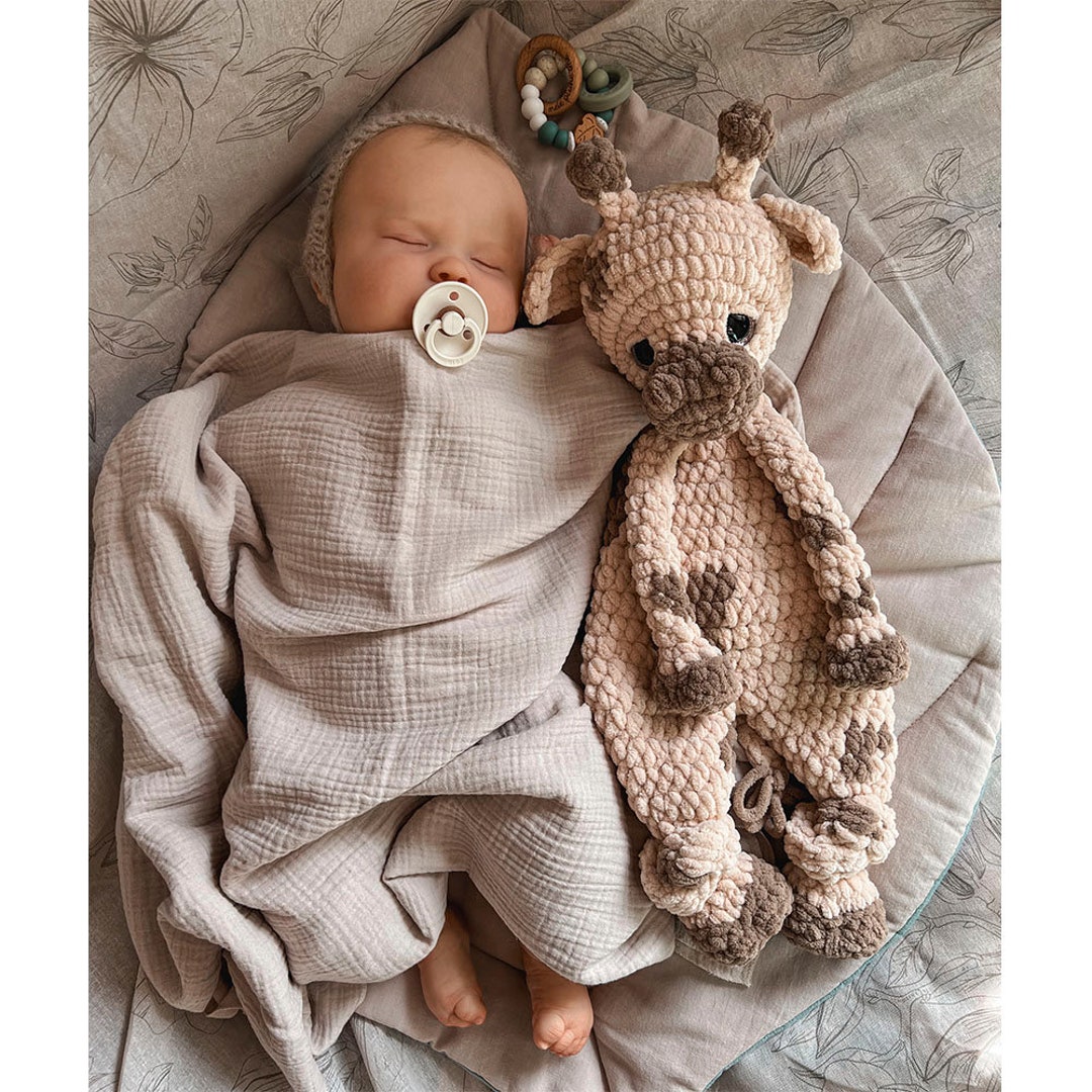 Crochet Giraffe Lovey, Soft Plush Snuggler Toy, Stuffed Animal Toy ...