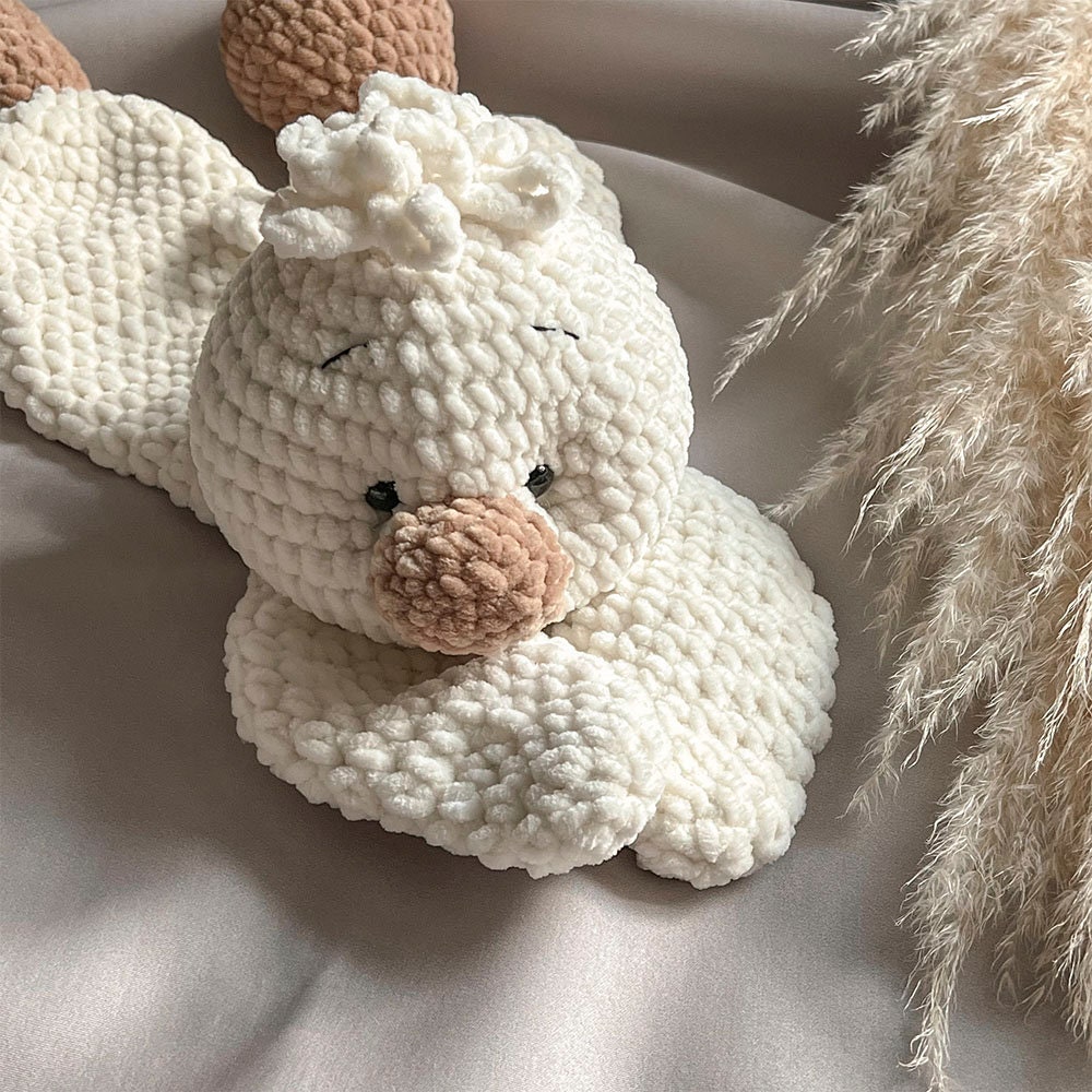 Crochet Goose Lovey, Soft Snuggler Toy, Stuffed Animal, Baby Goose ...