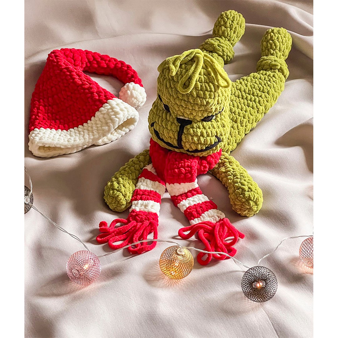 Crochet Grinch Lovey,soft Snuggler Toy,amigurumi Grinch Toy,baby Shower ...