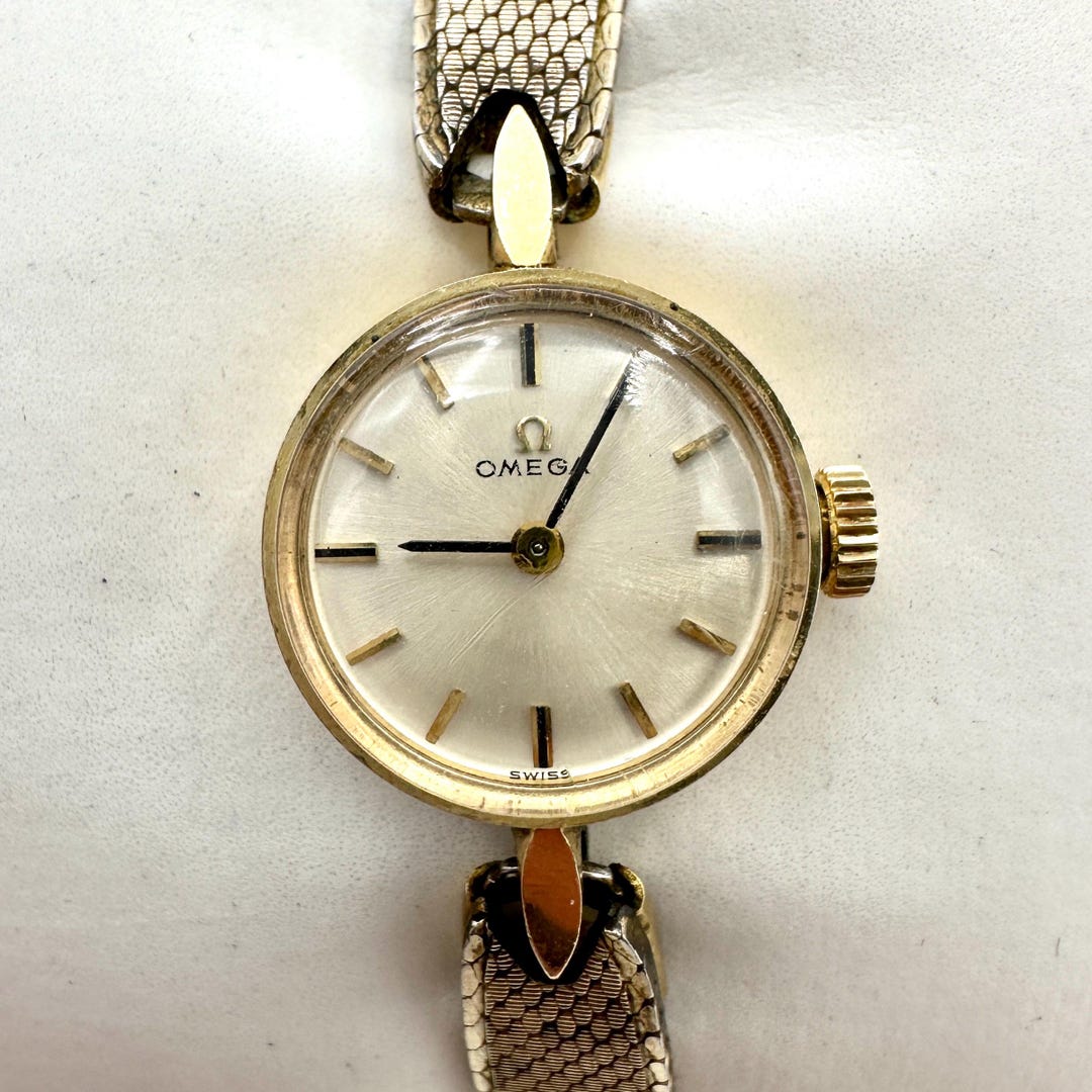 Vintage Omega Petite Ladies Watch, 14K Gold B&A, Elegant Timepiece ...