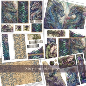 Dragon Junk Journal Folio Kit, Printable Folio Kit, Junk Journal ...