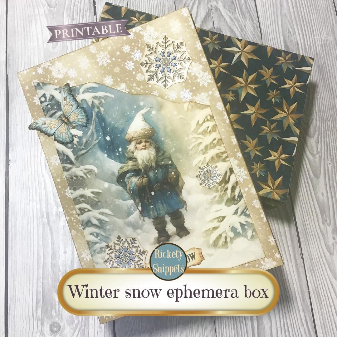 Christmas Ephemera Box, Printable Box, Junk Journal Christmas Kit ...