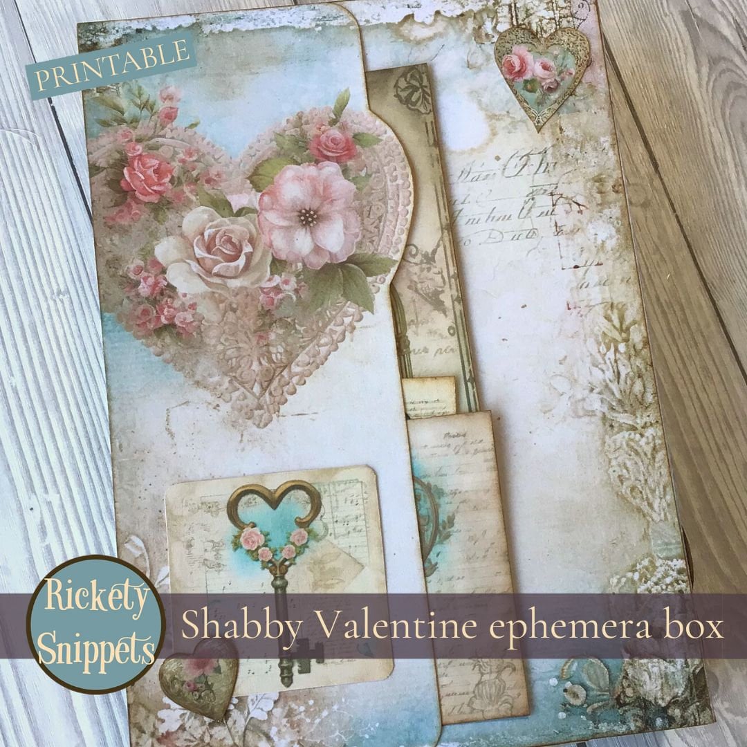 Shabby Valentine Ephemera Box | Decorative Gift Box for Junk Journals ...