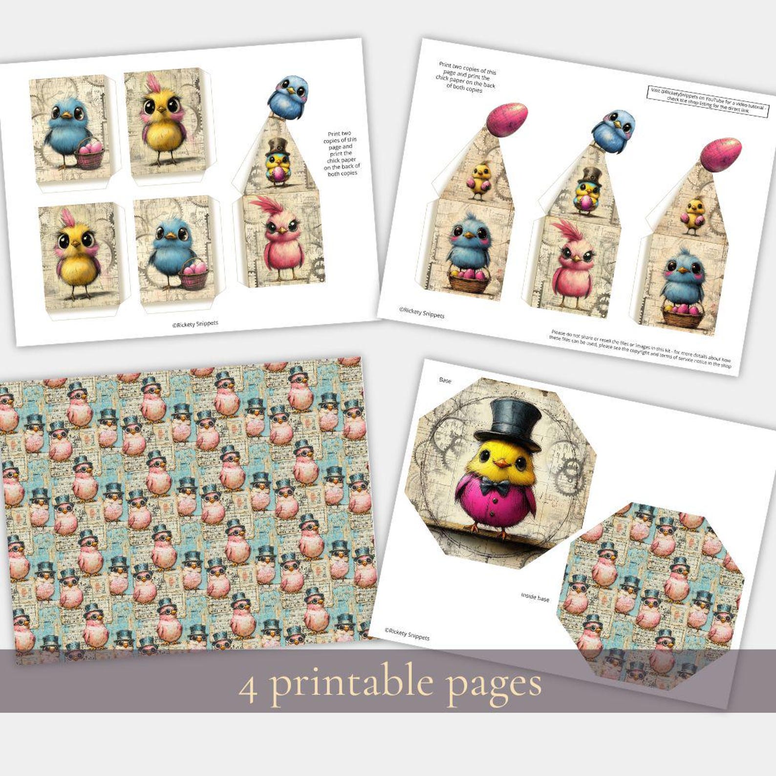 Printable Easter Box Kit, Digital Box Template Digital Download, DIY ...