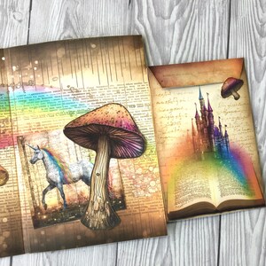 Printable Unicorn Folio Kit | Shabby Junk Journal With Fantasy Ephemera ...