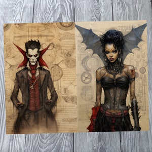 Gothic Vampire Junk Journal Papers | Downloadable Fantasy Halloween ...