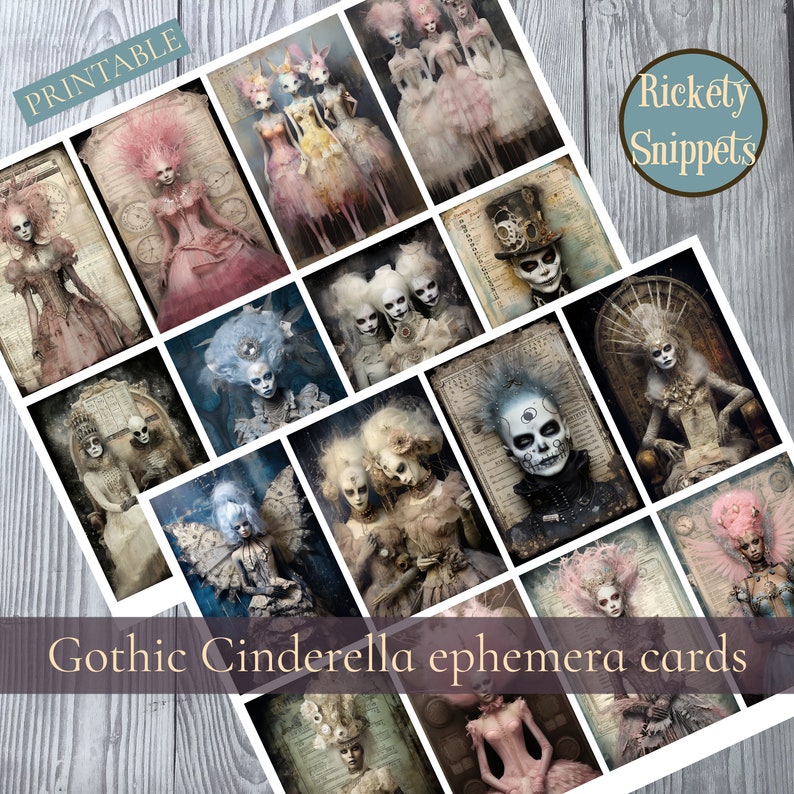 Gothic Fairy Tale Ephemera Add-on | Printable Cinderella Junk Journal ...