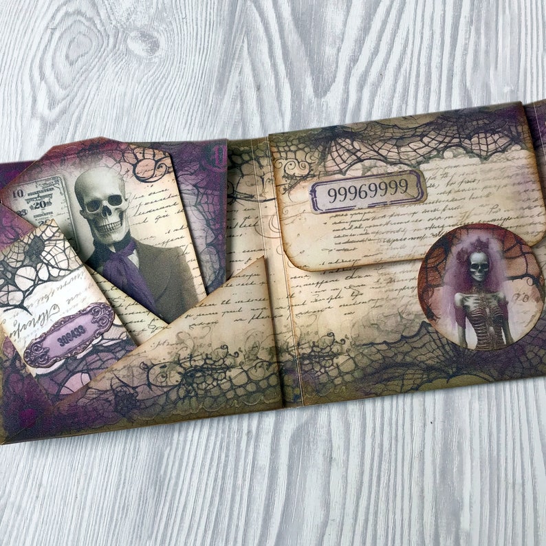 Skeleton Junk Journal Printables, Halloween Folio Kit, Grungy Junk ...