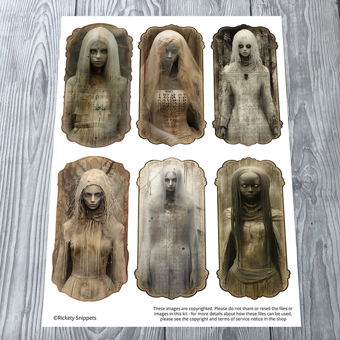 Printable Ghost Tags | Shabby Fantasy Digital | Grungy Junk Journal ...
