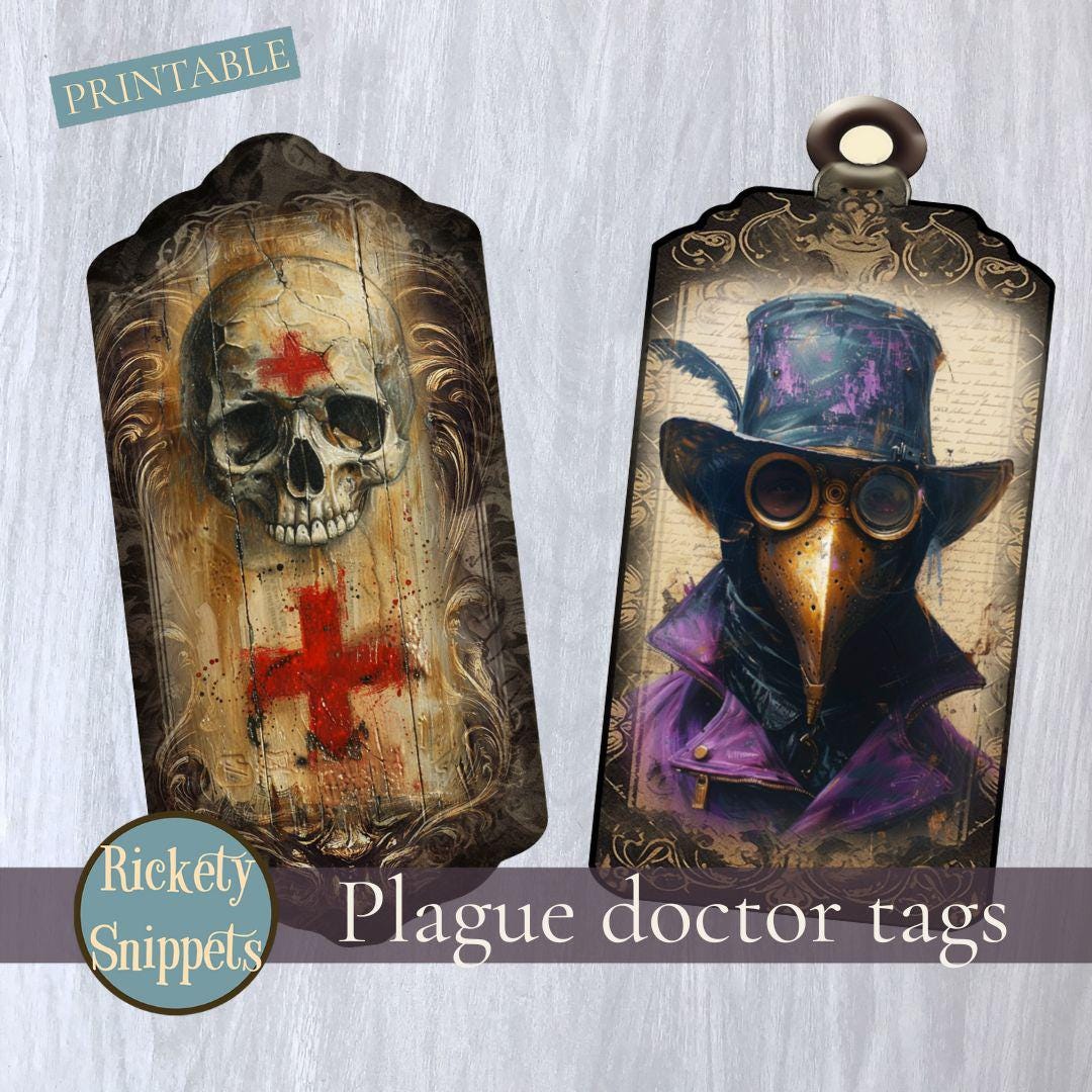 Plague Doctor Junk Journal Kit, Junk Journal Tags Digital, Scrapbook ...