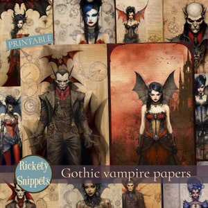 Gothic Vampire Junk Journal Papers | Downloadable Fantasy Halloween ...