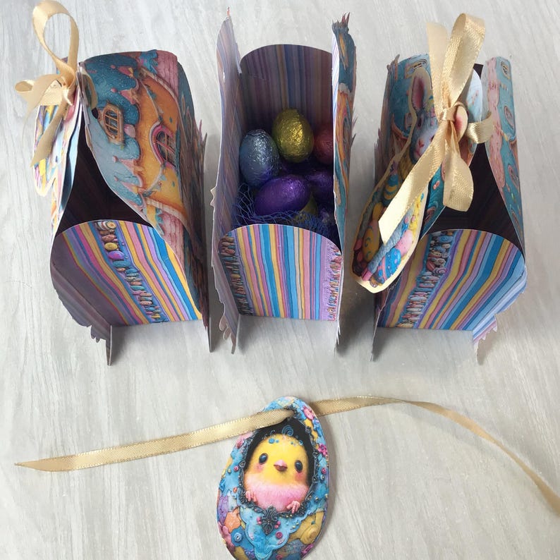 Easter Treat Box, Printable House Kit, Easter Treat Bags, Easter Craft ...