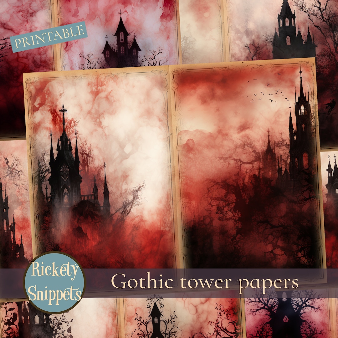 Gothic Towers Junk Journal Papers | Downloadable Fantasy Halloween ...