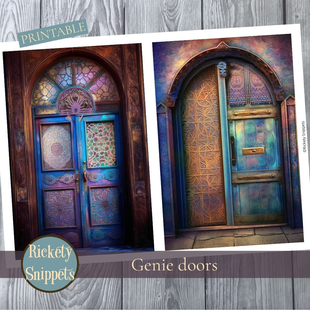 Genie Doors Printable | Magical Scrapbook Ephemera | Instant Download ...