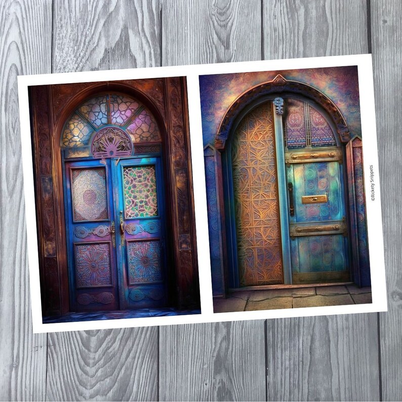 Genie Doors Printable | Magical Scrapbook Ephemera | Instant Download ...