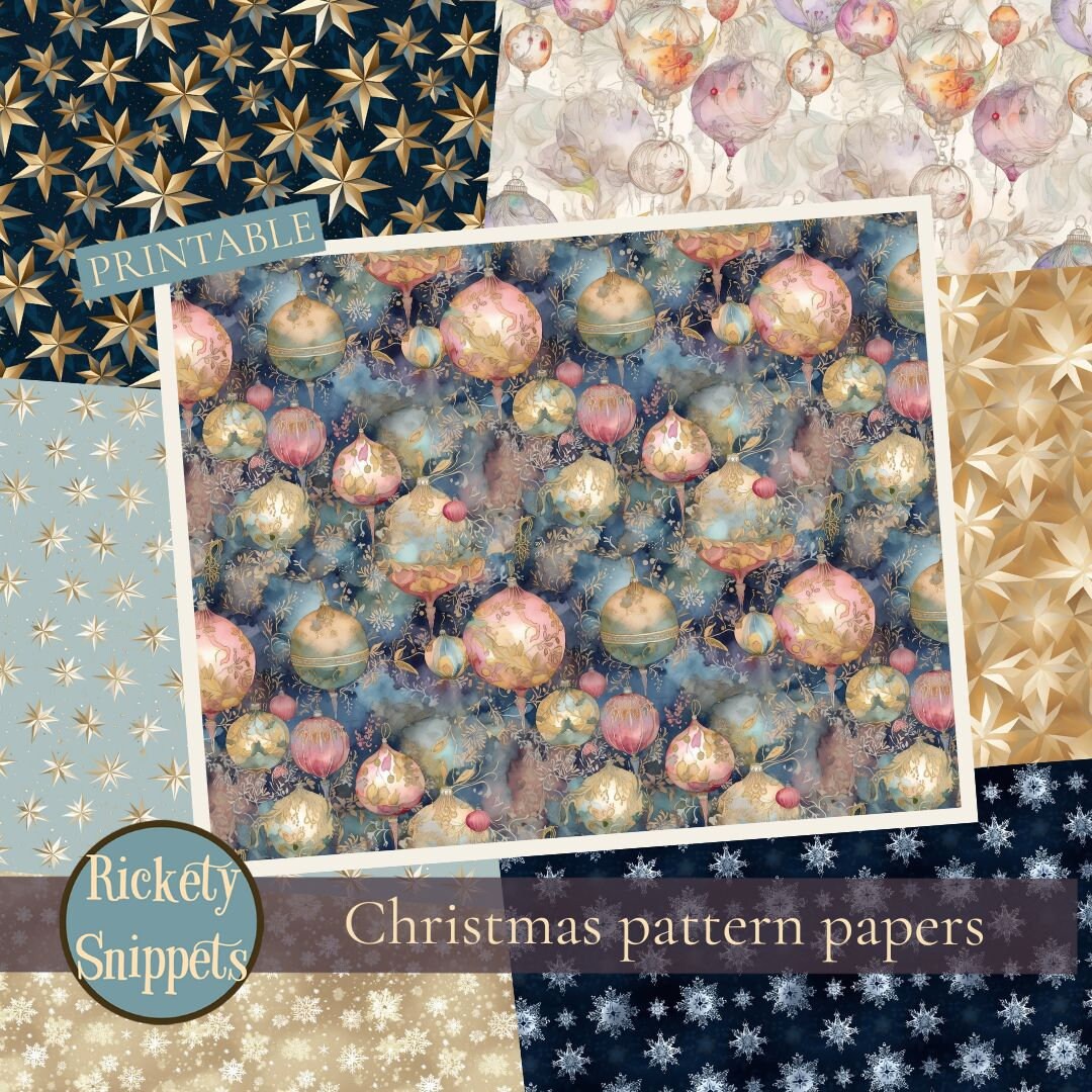 Digital Christmas Papers, Christmas Junk Journal Printable Papers ...