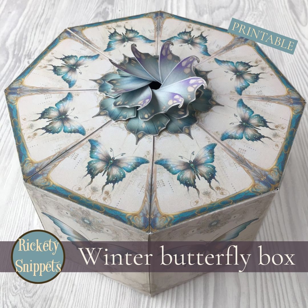 Butterfly Box Printable, Butterfly Gift Box, Junk Journal Digital Kit ...