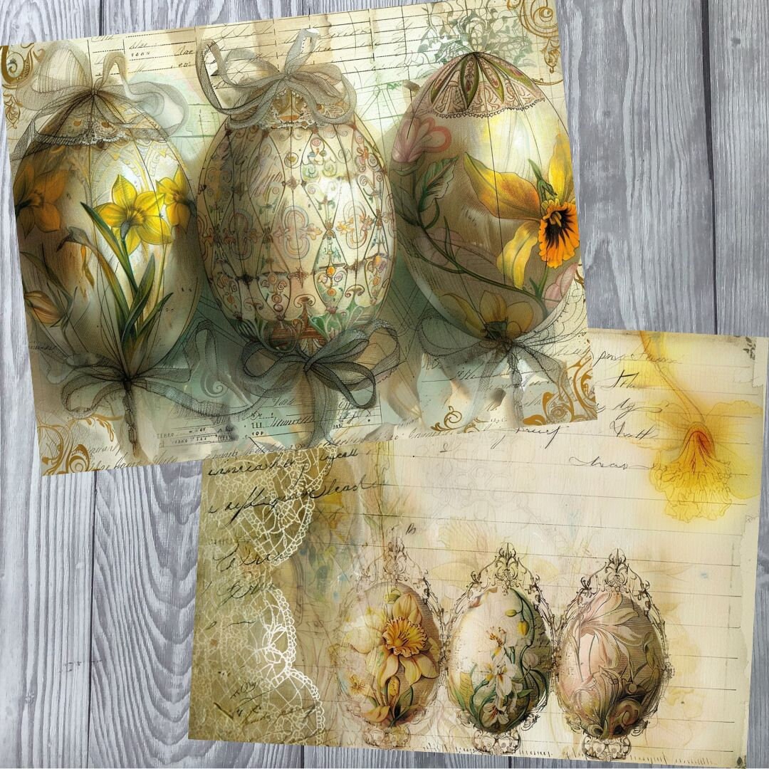 Easter Junk Journal Pages Vintage, Downloadable Easter Papers, Shabby ...