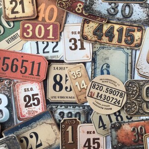 Vintage Numbers, Digital Vintage Labels, Printable Numbers, Digital ...