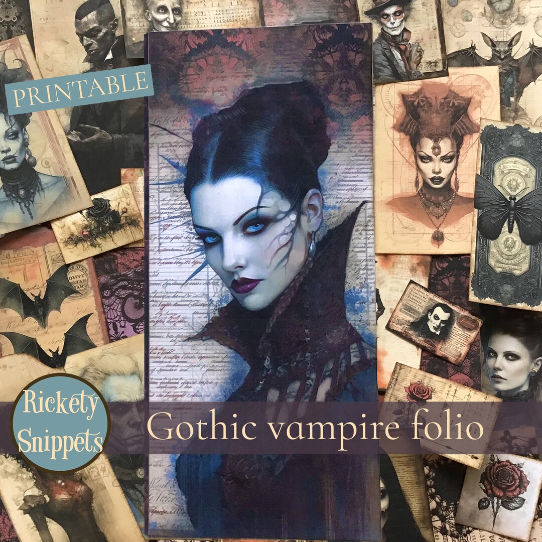 Vampire Junk Journal Kit, Halloween Folio Kit, Gothic Junk Journal ...