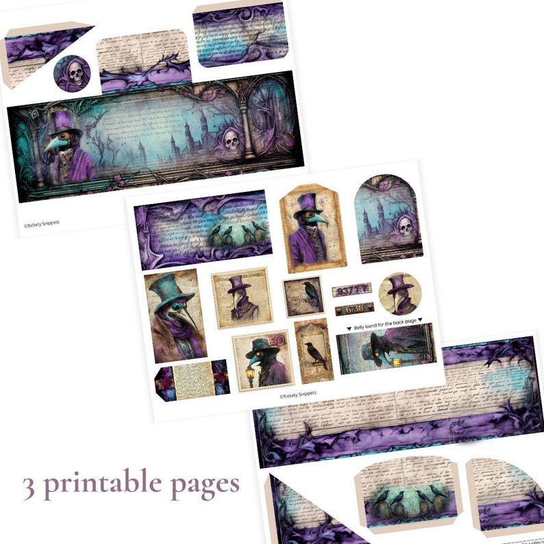 Plague Doctor Mini Junk Journal Kit, Fantasy Journal Printables, Gothic ...