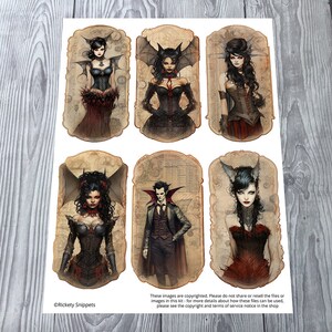 Printable Gothic Vampire Tags | Printable Tags for Junk Journal ...