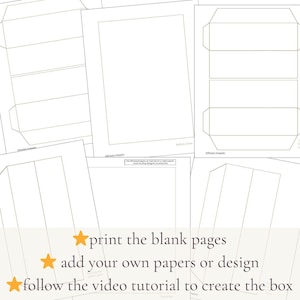 Printable Box Template, Junk Journal Printables, Ephemera Box, Blank ...