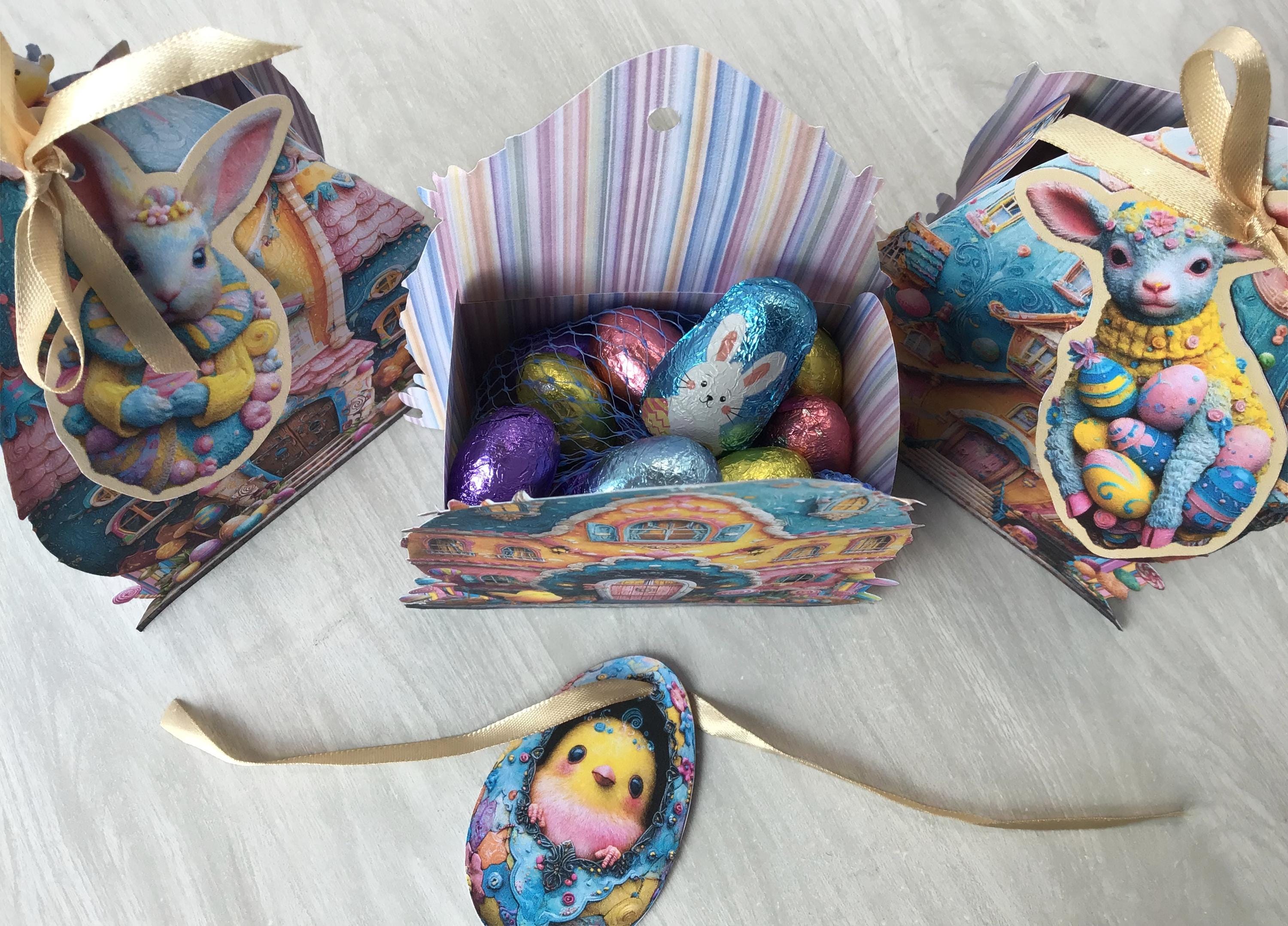 Easter Treat Box, Printable House Kit, Easter Treat Bags, Easter Craft ...