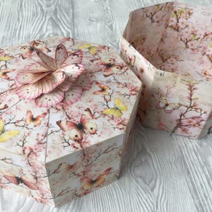 Butterfly Box Printable, Gift Box Digital Download, Cherry Blossom Box ...
