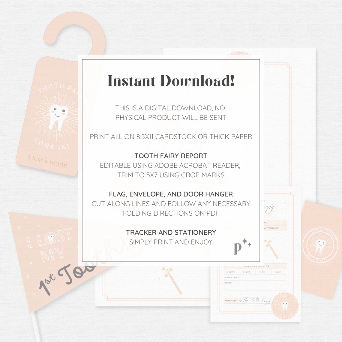 Tooth Fairy Printable Bundle Official Tooth Fairy Report Tooth Fairy ...