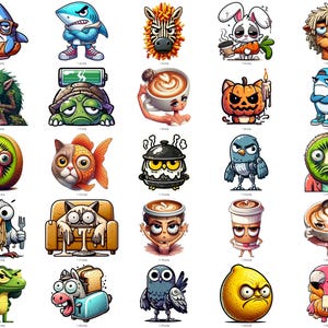 Italian Brainrot Stickers: 52 Absurdist Animal Mashups (PNG Digital ...