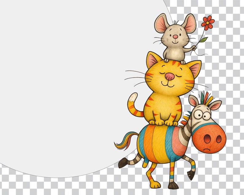 Funny Cartoon Animal Clipart Bundle: 21 PNG Graphics (commercial Use ...