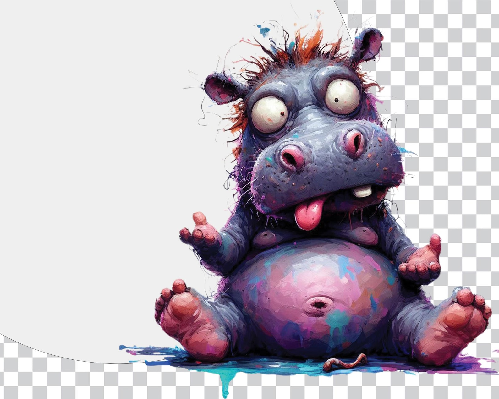 74 Quirky Frazzled Animals Cliparts: Whimsical PNG (digital Download ...