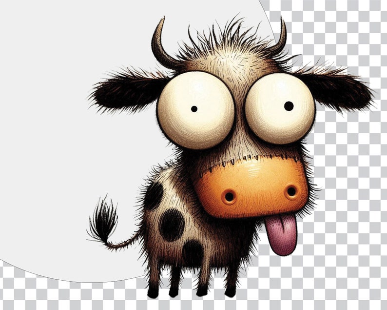 Quirky Cow Clipart Bundle: 31 Funny Pngs for Commercial Use (digital ...