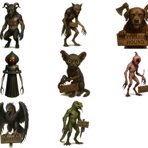 Cryptid Clipart Bundle | Mythical Creatures, American Folklore Monsters ...
