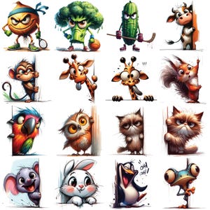 58 Quirky Animals Peeking Around Corner Cliparts | Humorous Whimsical ...