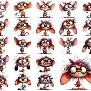 46 Whimsical & Quirky Mice Clipart | Silly Mouse Faces | Cute and Funny ...