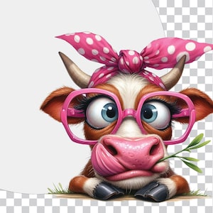 57 Funny Cow Clipart Designs: Sarcastic PNG Images (digital Download ...