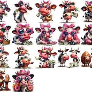 57 Funny Cow Clipart Designs: Sarcastic PNG Images (digital Download ...