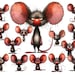 Whimsical Mouse Clipart - Cartoonish Exaggerated Mouse Character, 300 ...