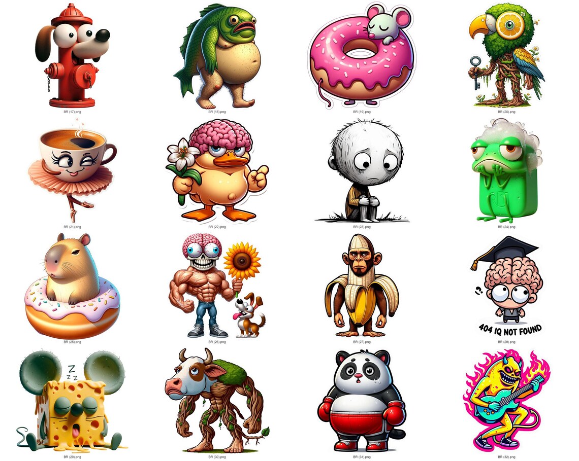 Brainrot Zoo Clipart: Absurd Meme Animal Pngs (digital Download) - Etsy
