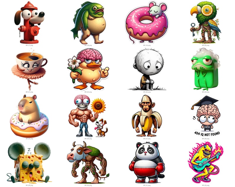 Brainrot Zoo Clipart: Absurd Meme Animal Pngs (digital Download) - Etsy