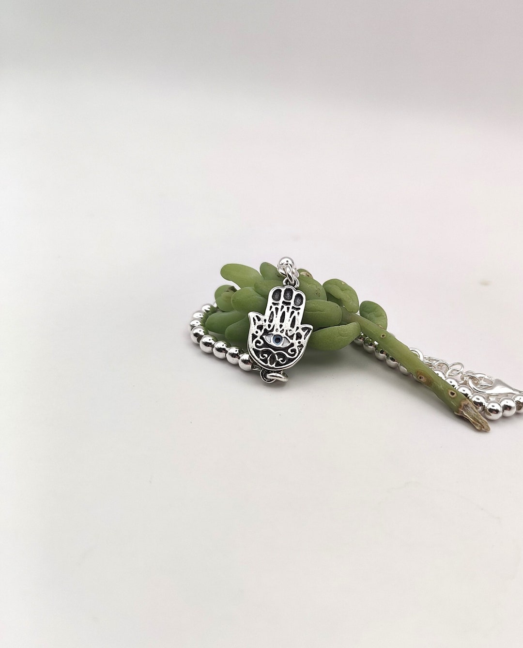 Hand of Fatima Silver Bracelet - Ships Next Day - Chain Bracelet ...
