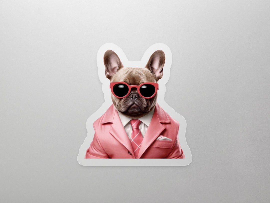Frenchie Dressed as a Fashion Icon, Frenchie Stickers, Frenchie Mom ...